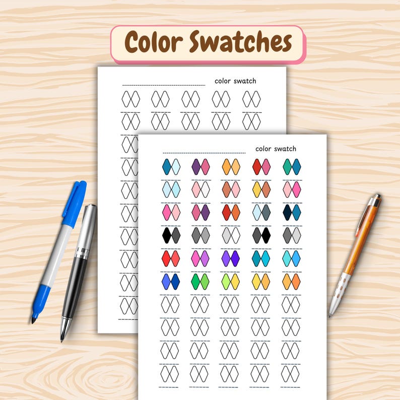 Color Swatch Chart,blank Color Chart, Printable Color Swatch Template ...
