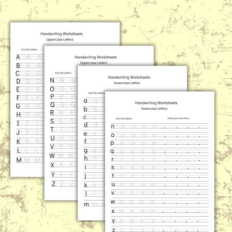 Printable Cursive, Handwriting Worksheets 14 Pages,alphabet Writing ...