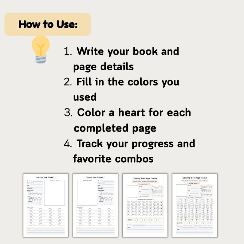 Coloring Book Tracker Printable PDF, Organizer (A4/US Letter) (instant ...