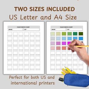 48 Color Swatch Chart Printable | Marker & Pen Swatch Template PDF ...