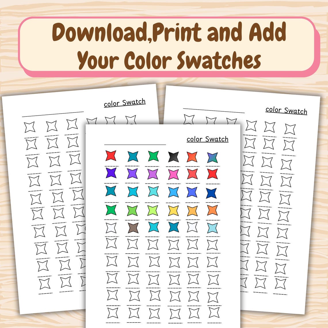 Color Swatch Chart,blank Color Chart, Printable Color Swatch Template ...