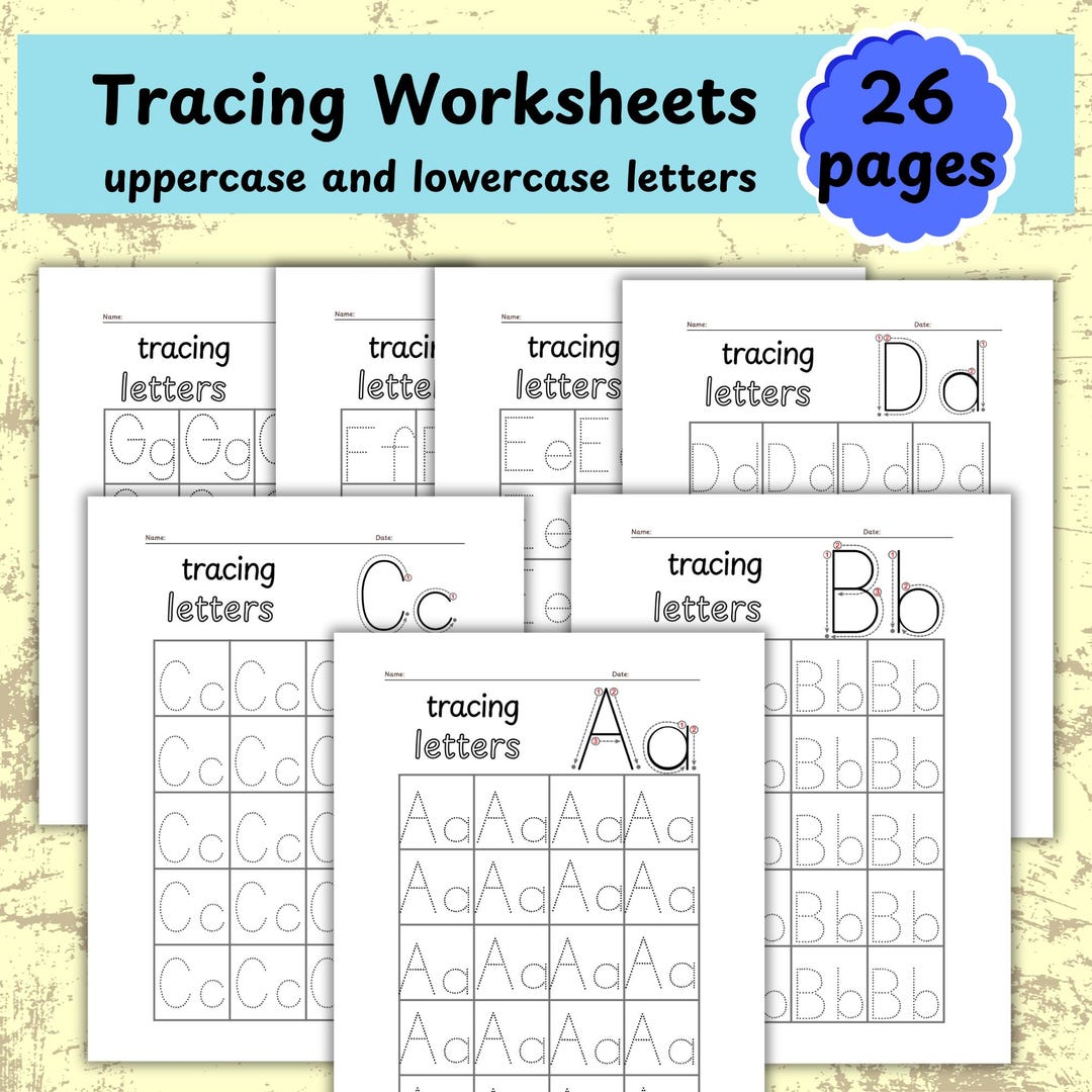Printable Handwritten,worksheets 26 Pages,hand Lettering Alphabet ABC ...