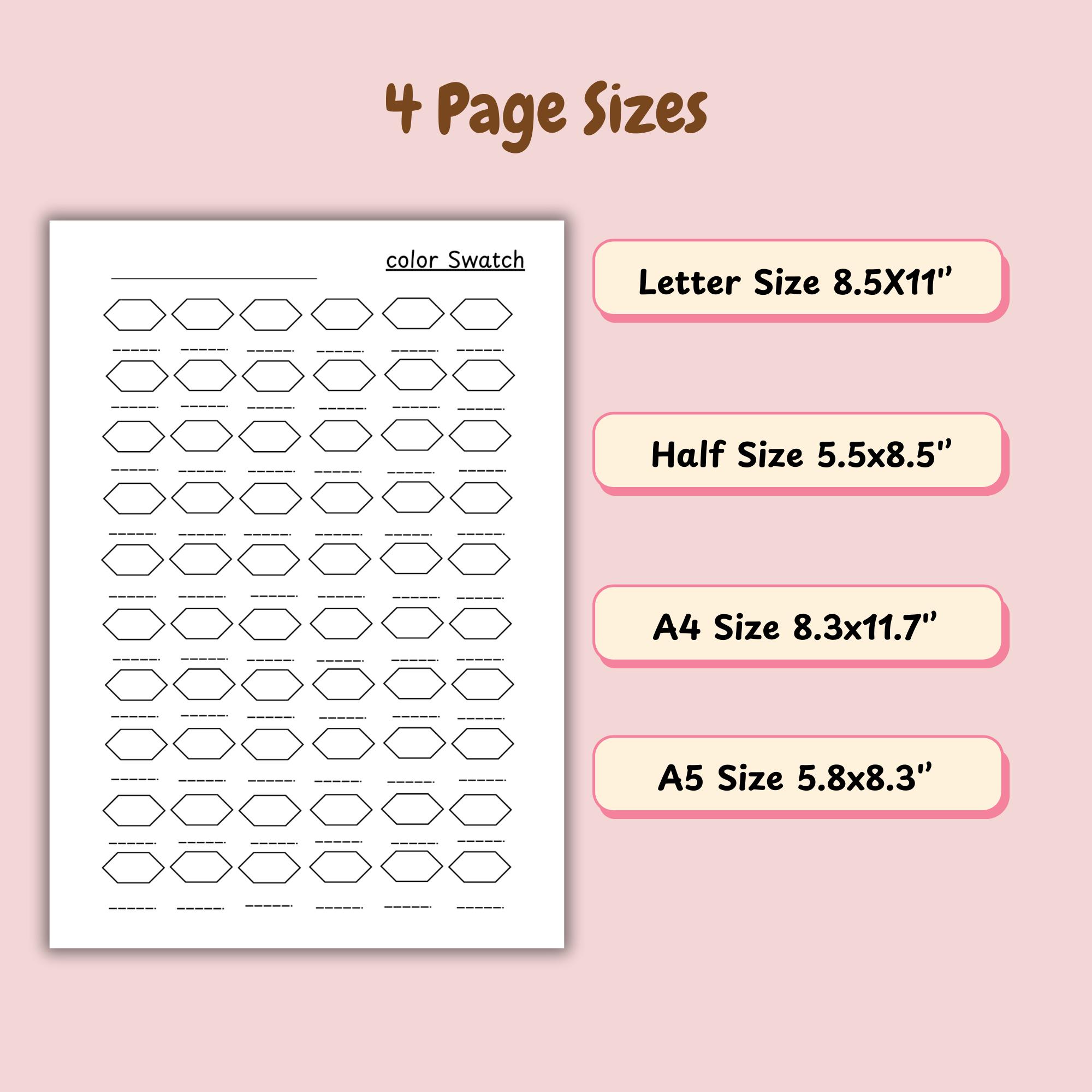 Diamond Color Swatch Chart,blank Color Chart, Printable Color Swatch ...