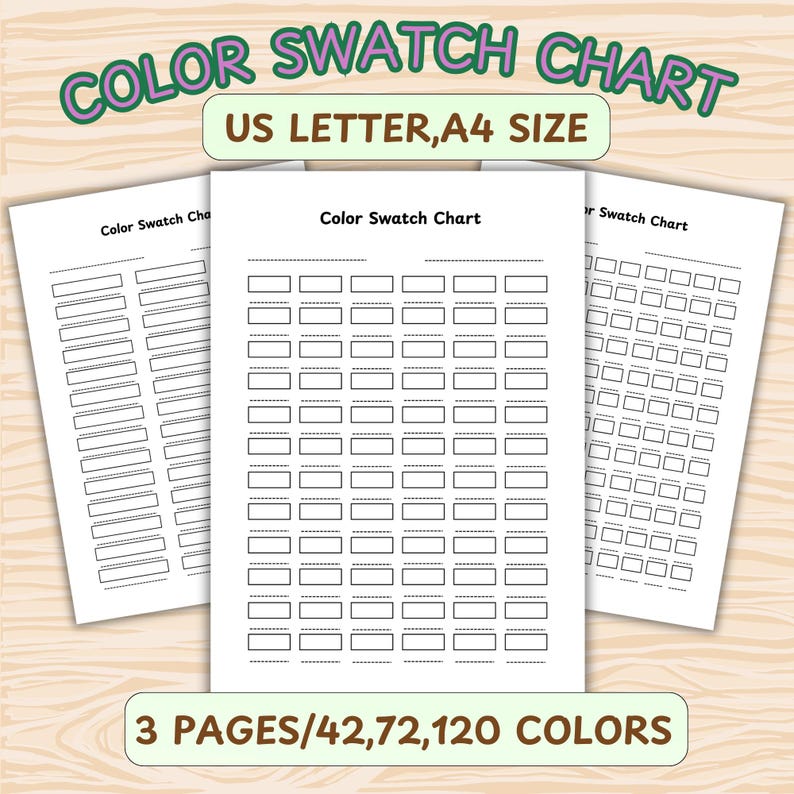Color Swatch Chart,blank Color Chart, Printable Color Swatch Template ...