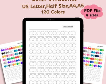 Diamond Color Swatch Chart,blank Color Chart, Printable Color Swatch ...