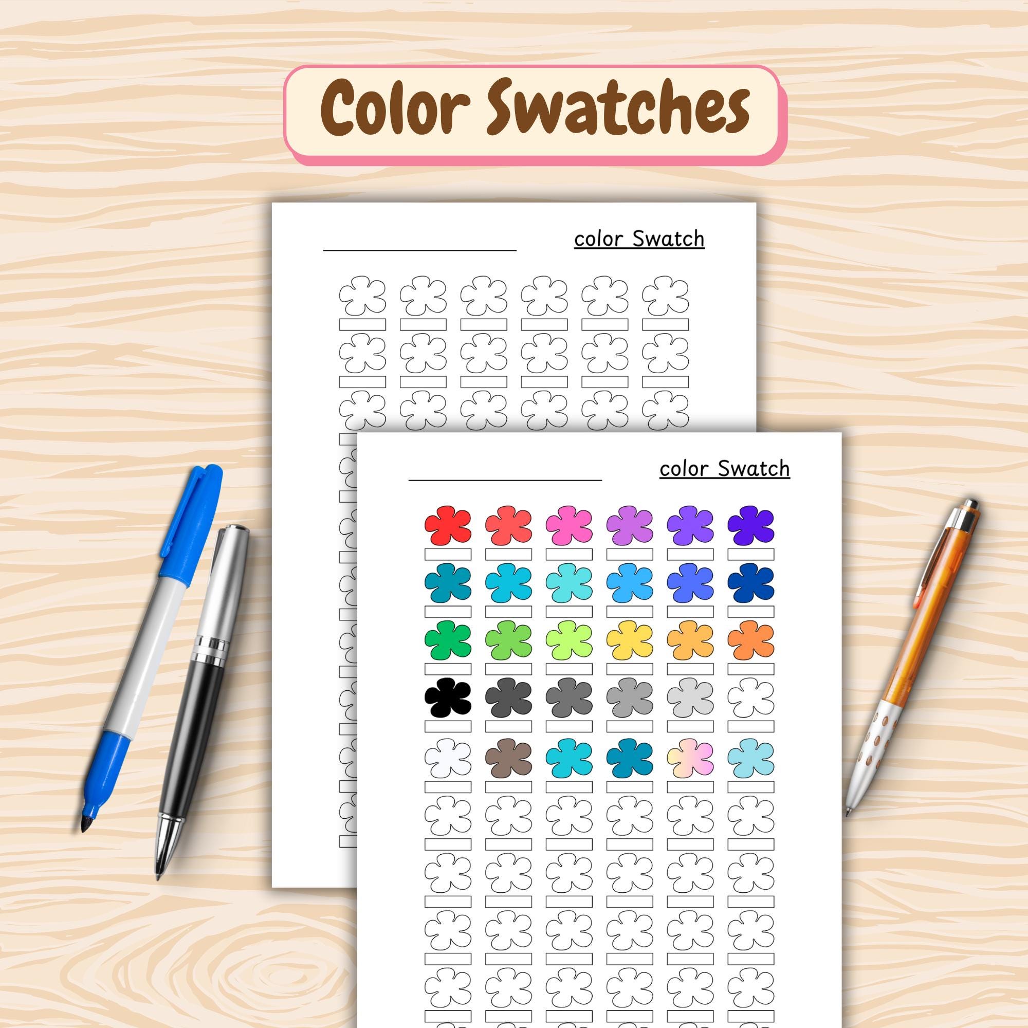 Color Swatch Chart,blank Color Chart, Printable Color Swatch Template ...
