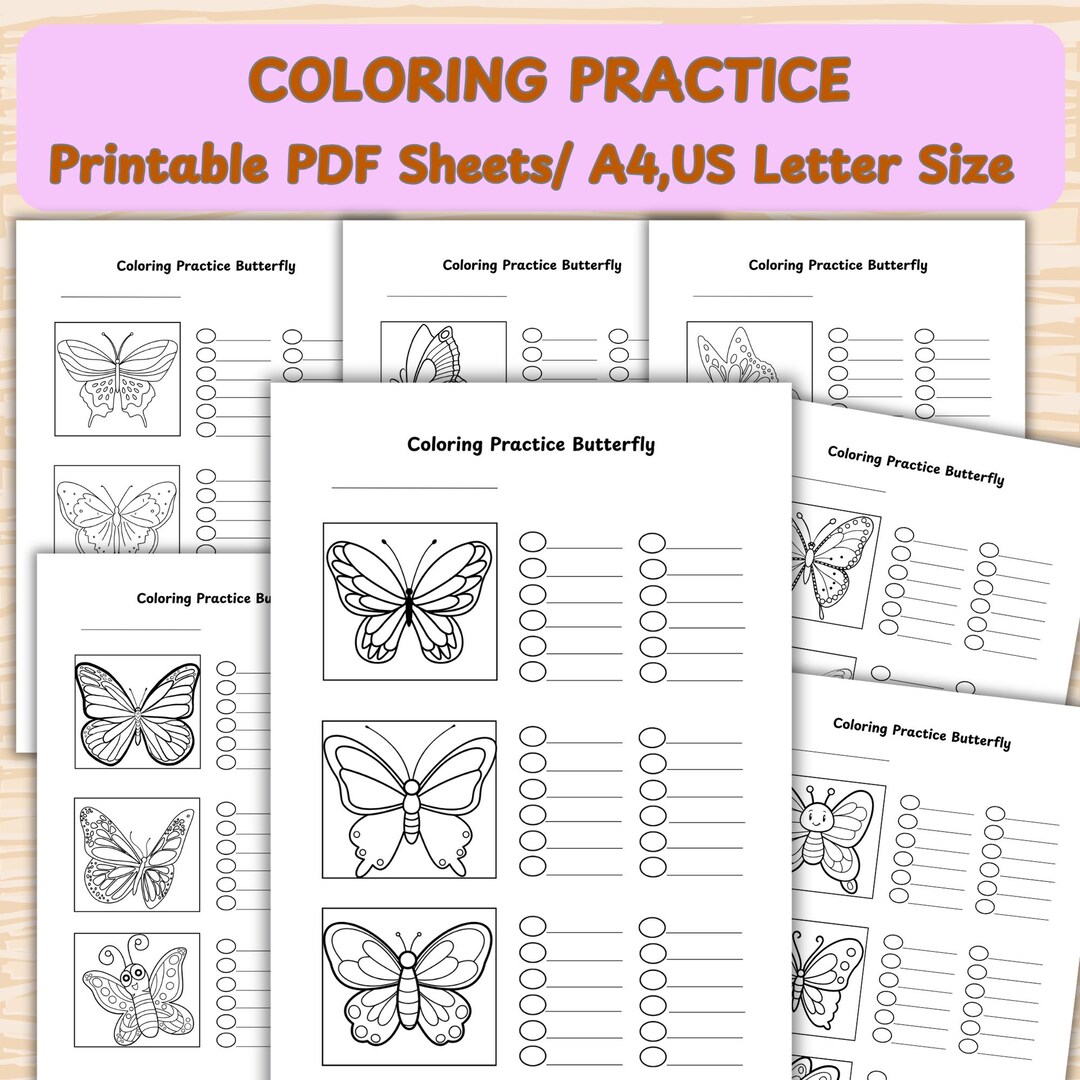 Coloring Practice Worksheets: Color Swatch Chart, Blending Practice ...
