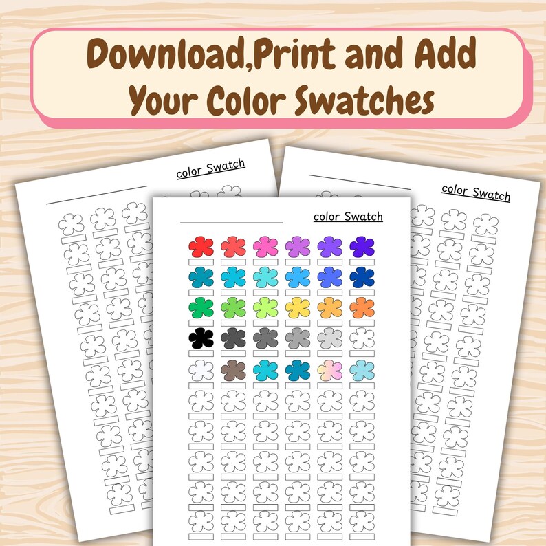 Color Swatch Chart,blank Color Chart, Printable Color Swatch Template ...