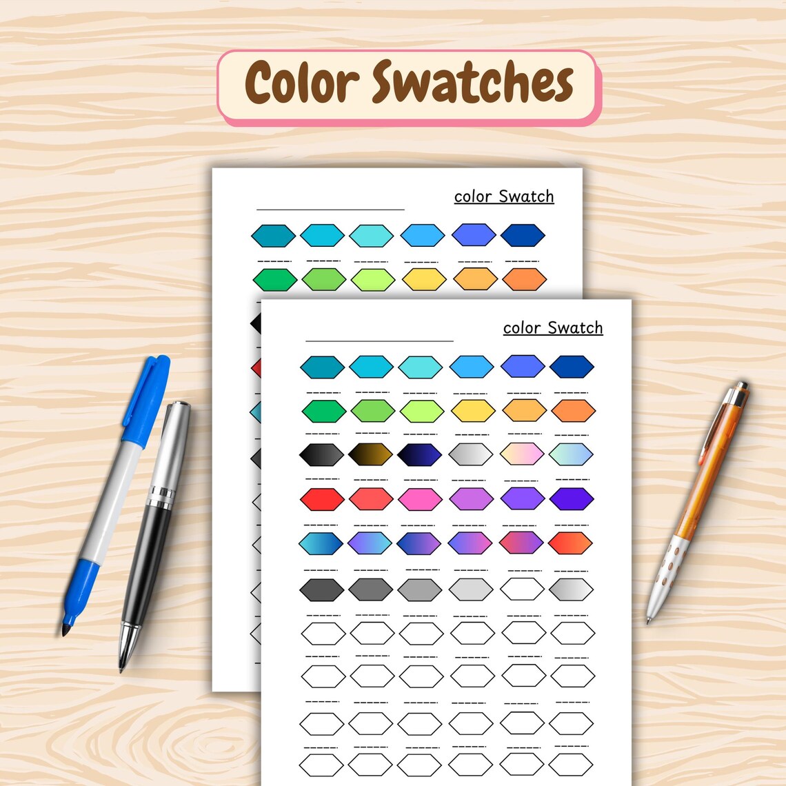 Diamond Color Swatch Chart,blank Color Chart, Printable Color Swatch ...