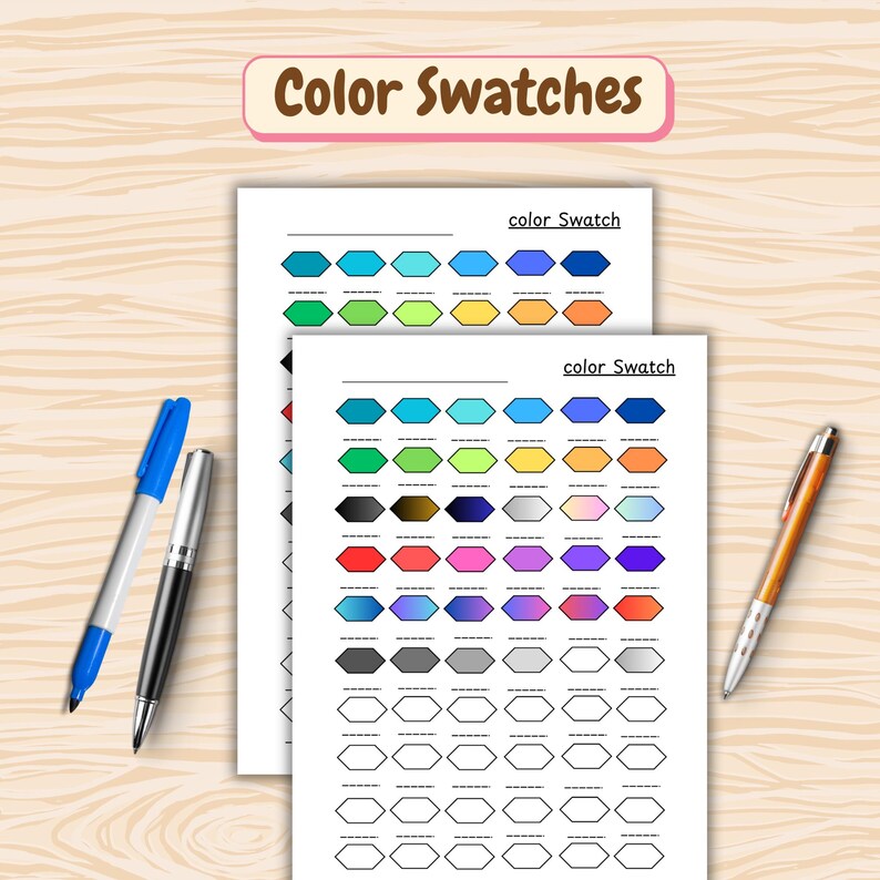 Diamond Color Swatch Chart,blank Color Chart, Printable Color Swatch ...