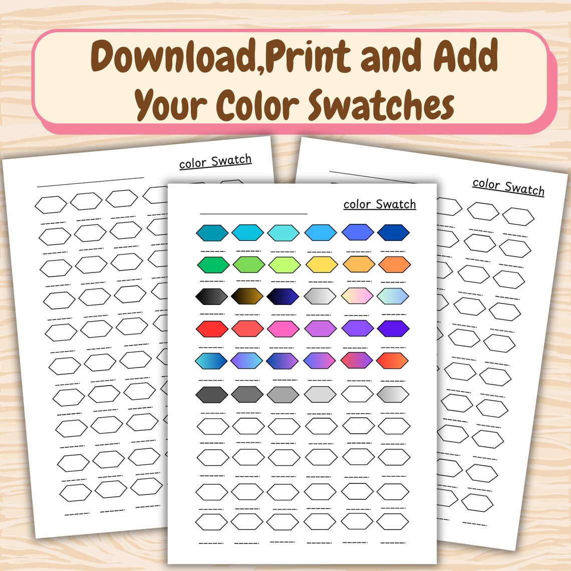 Diamond Color Swatch Chart,blank Color Chart, Printable Color Swatch ...