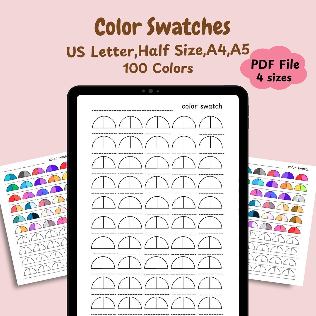 Color Swatch Chart,blank Color Chart, Printable Color Swatch Template ...