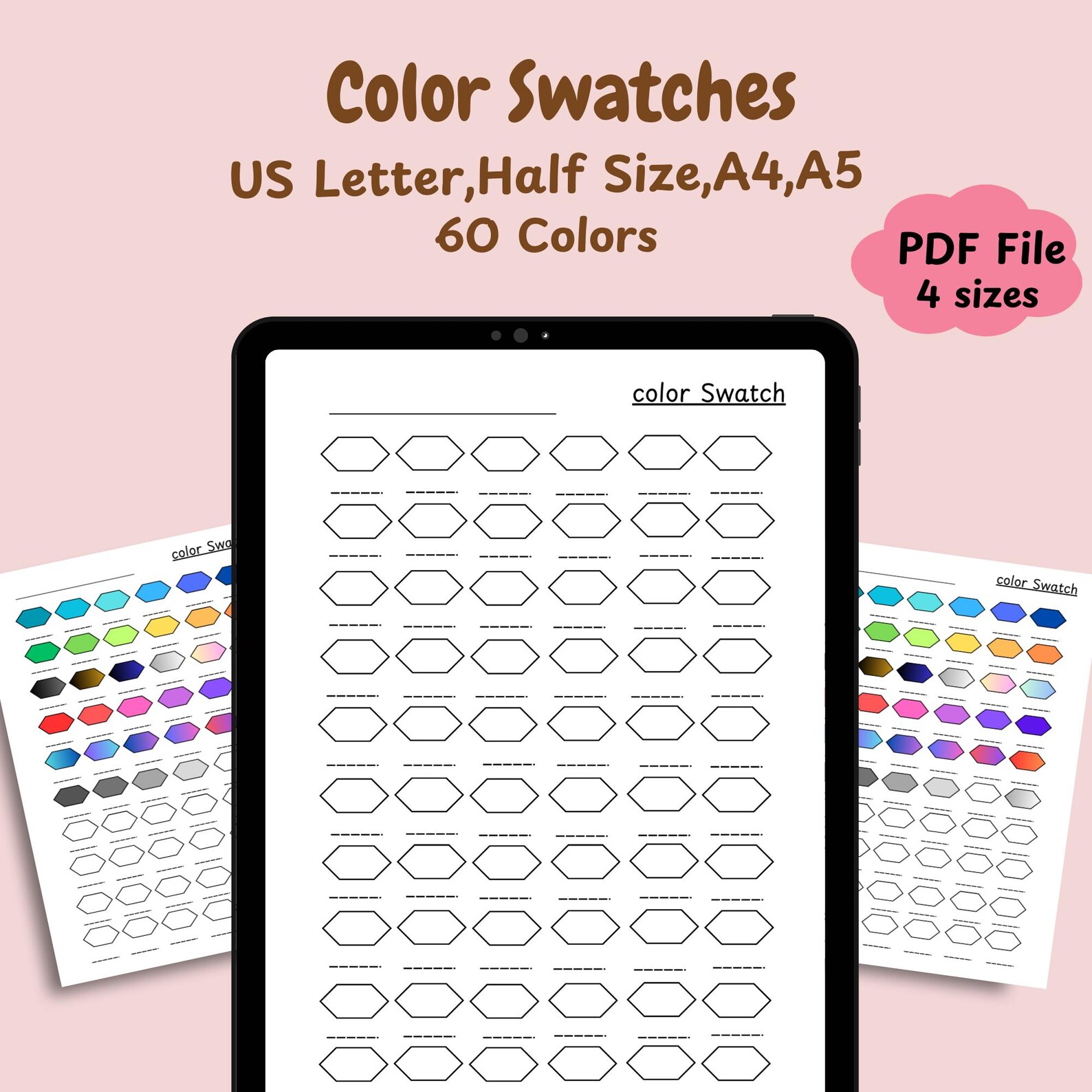 Diamond Color Swatch Chart,blank Color Chart, Printable Color Swatch ...