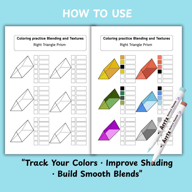 Coloring Practice Worksheets – Blending, Shading , Textures | 12 ...