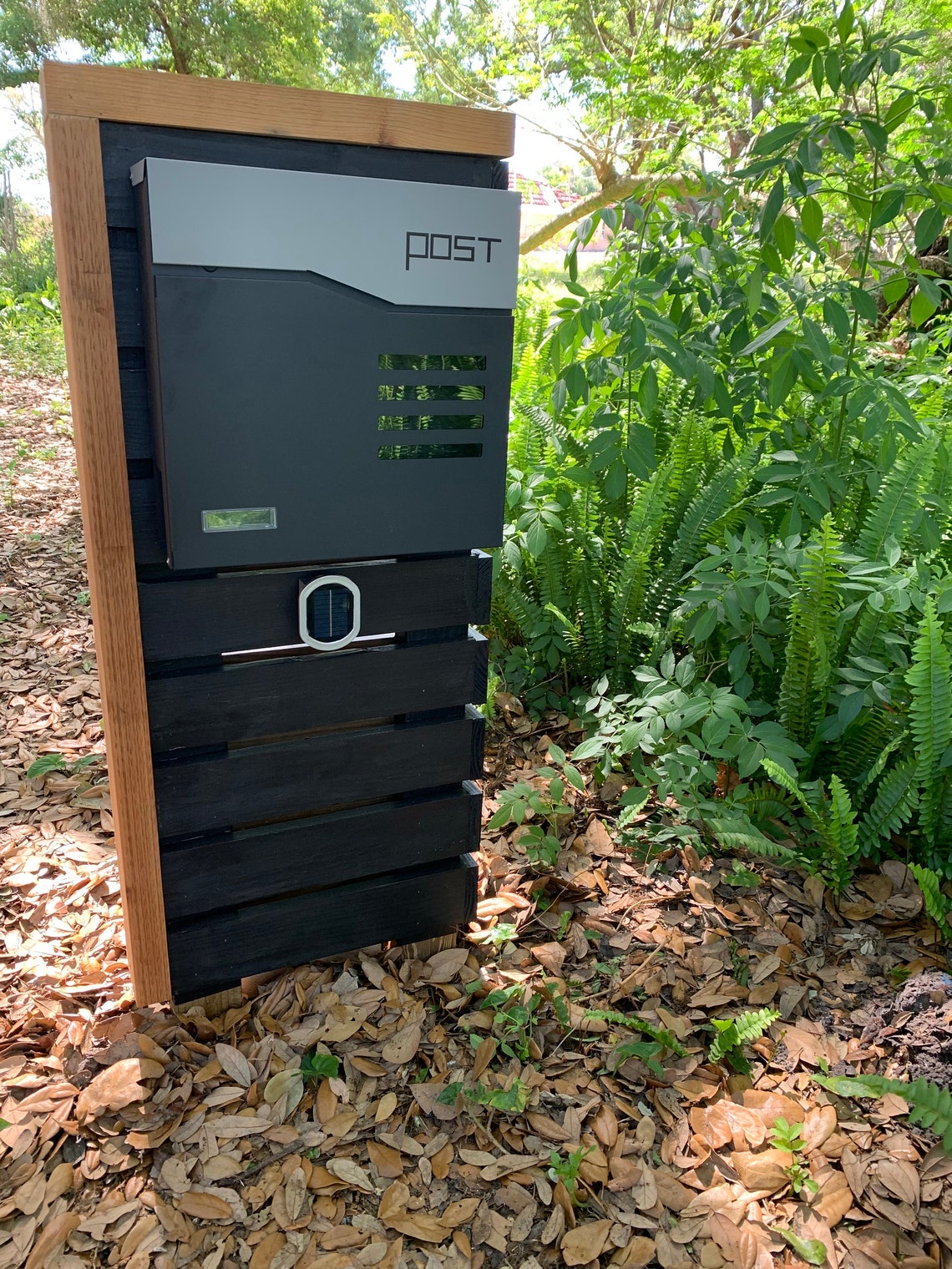 Handcrafted Wooden Mailbox With Solar Lights and House Numbers Custom ...