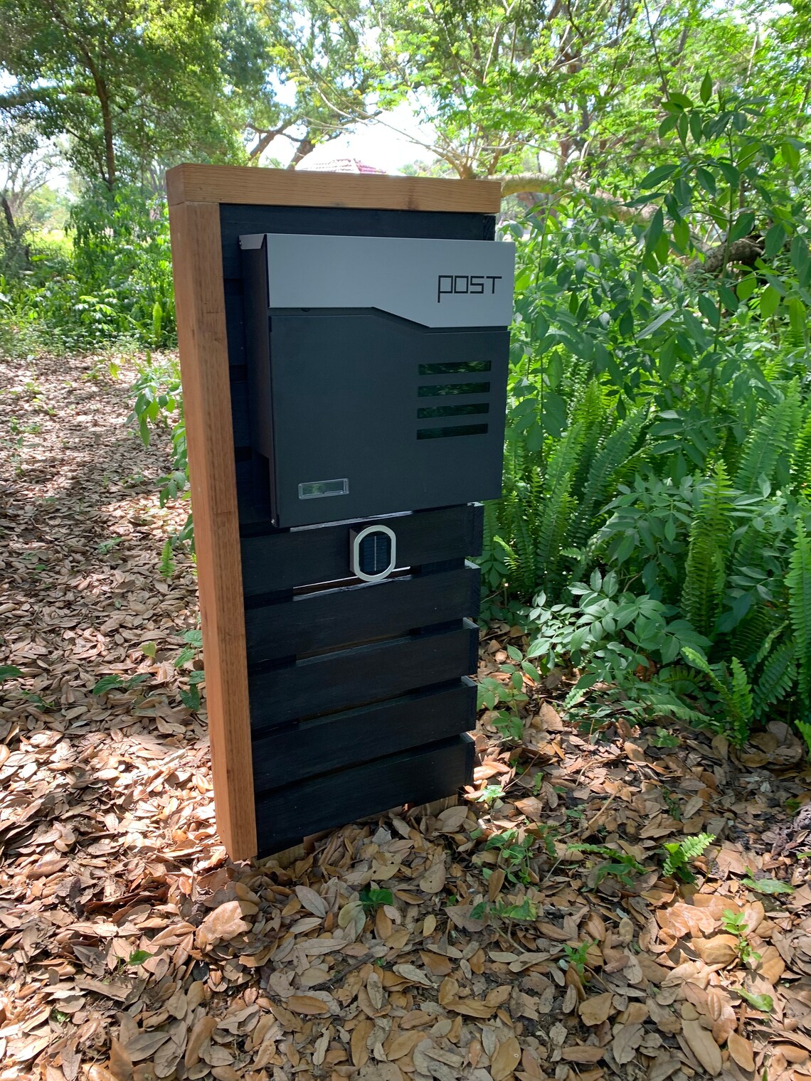 Handcrafted Wooden Mailbox With Solar Lights and House Numbers Custom ...