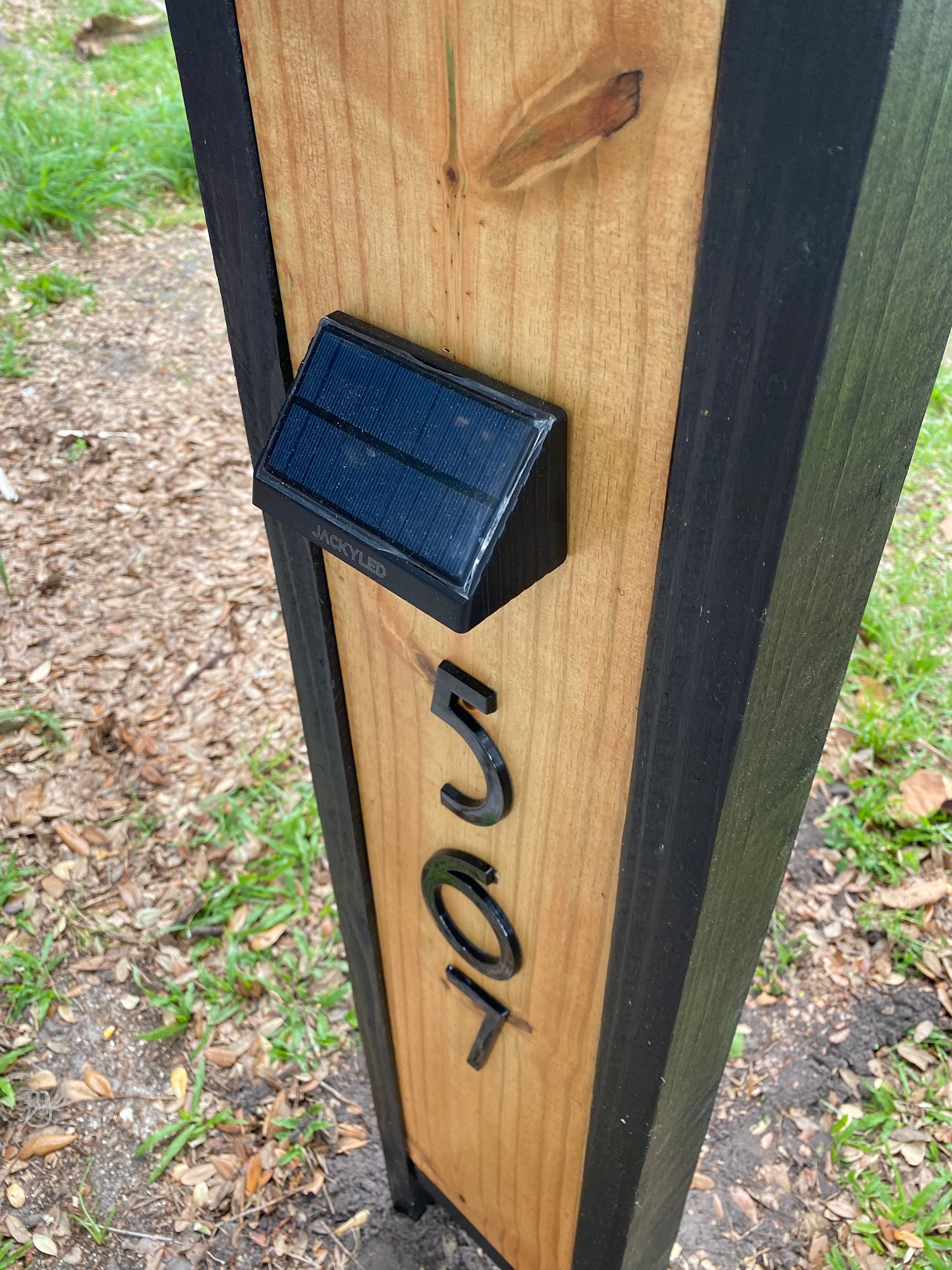 Modern Mailbox Stand Wooden With Solar Light - Etsy