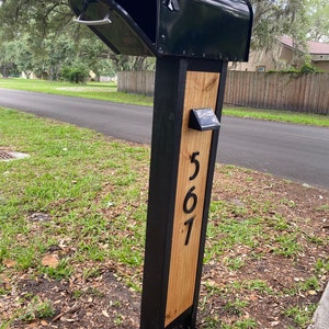 Modern Mailbox Stand Wooden With Solar Light - Etsy