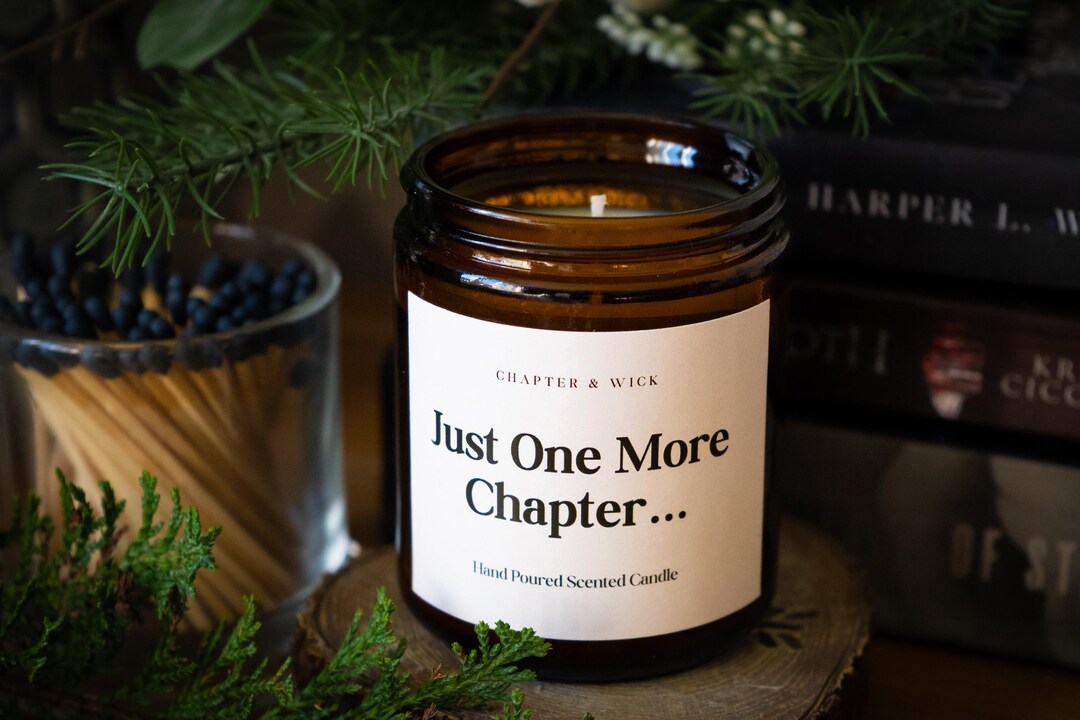 Just One More Chapter, Book Themed Candle, Gift Idea, Bookish Decor ...