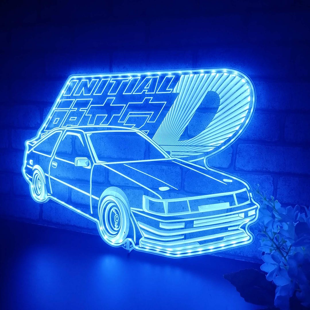 Ae86 Takumi Chroma Shape Light LED Sign, Video Game Room Home Theater ...