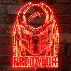 Predator Game Room Light Sign, Custom Home Theater Sci-fi Film Wall Art ...