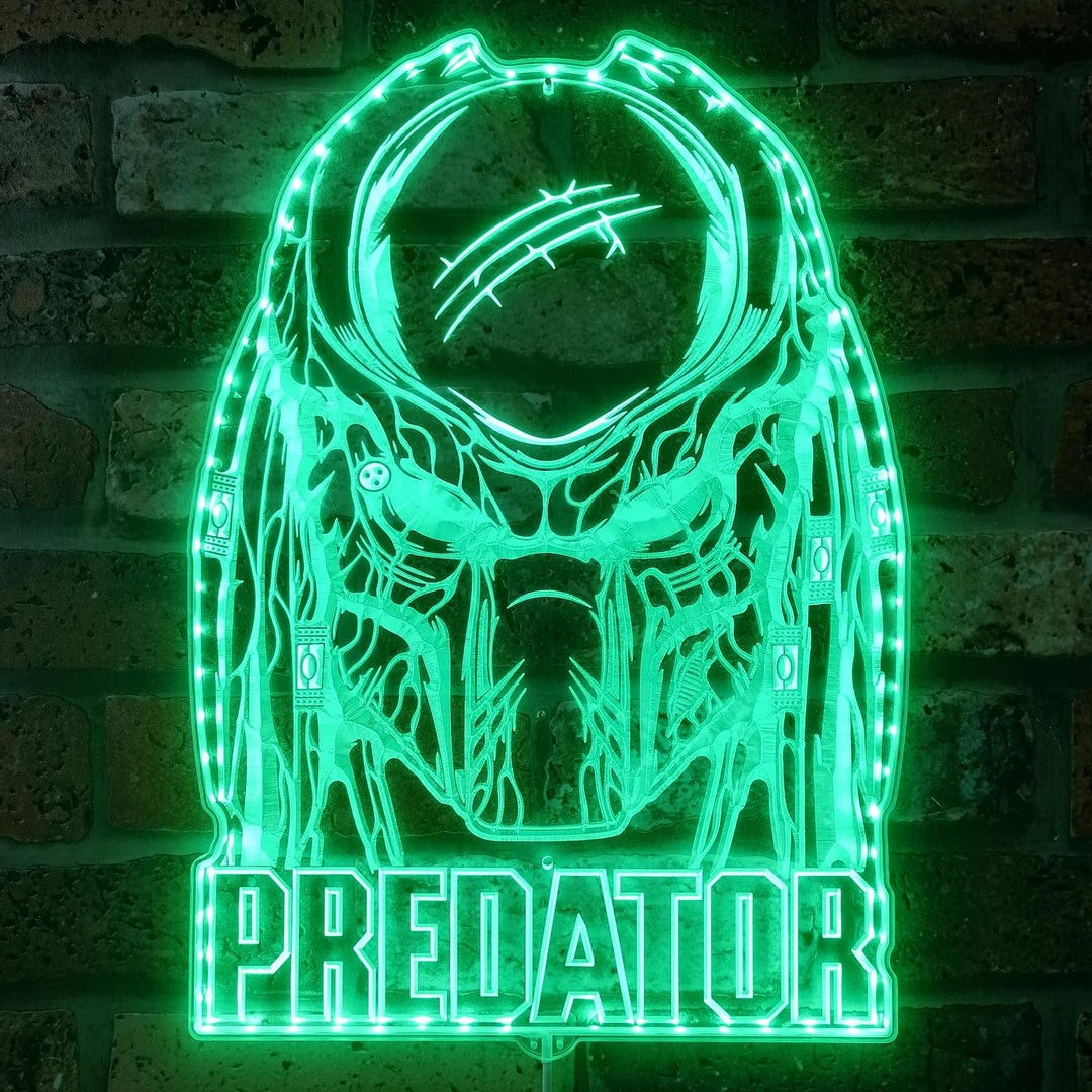 Predator Game Room Light Sign, Custom Home Theater Sci-fi Film Wall Art ...