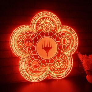 Magic Elements Mana Chroma Shape Light Sign, TCG Magic Gathering Game ...