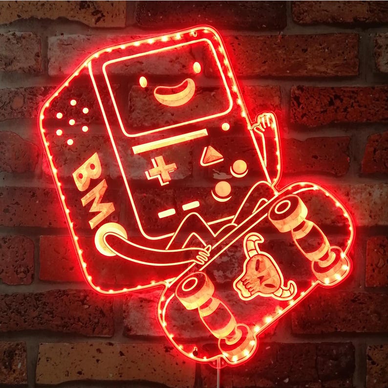 Adventure Robot Chroma Shape Light Sign, Game Room Night Light, Neon ...