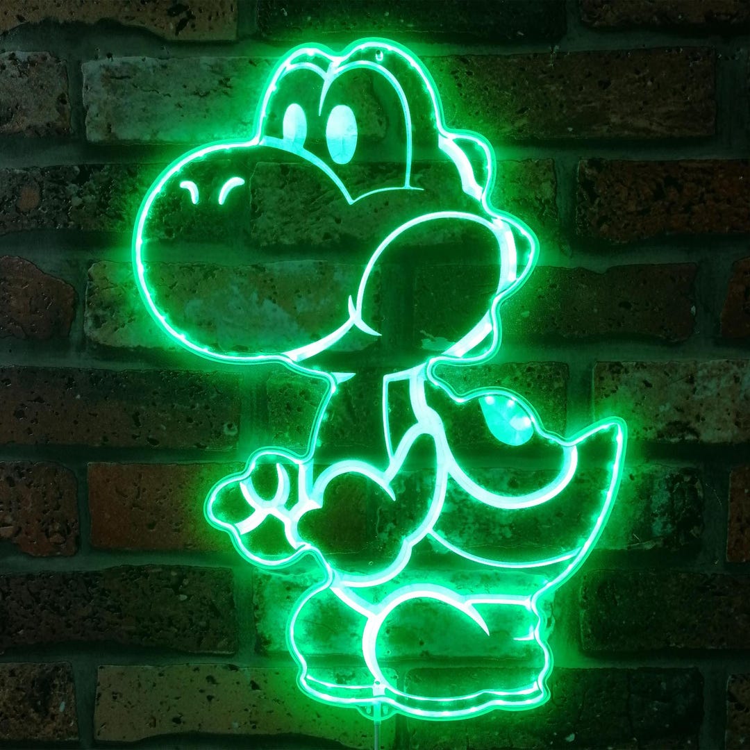 Yoshi Game Room Light Sign, Super Mario Bros Night Light, Neon Colors ...