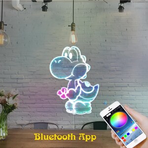 Yoshi Game Room Light Sign, Super Mario Bros Night Light, Neon Colors ...