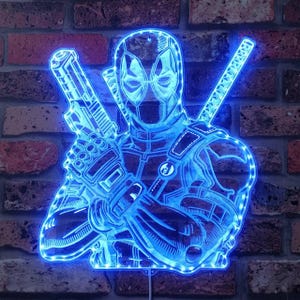 Deadpool Chroma Shape Light Sign, Custom Game Room Night Light, Neon ...
