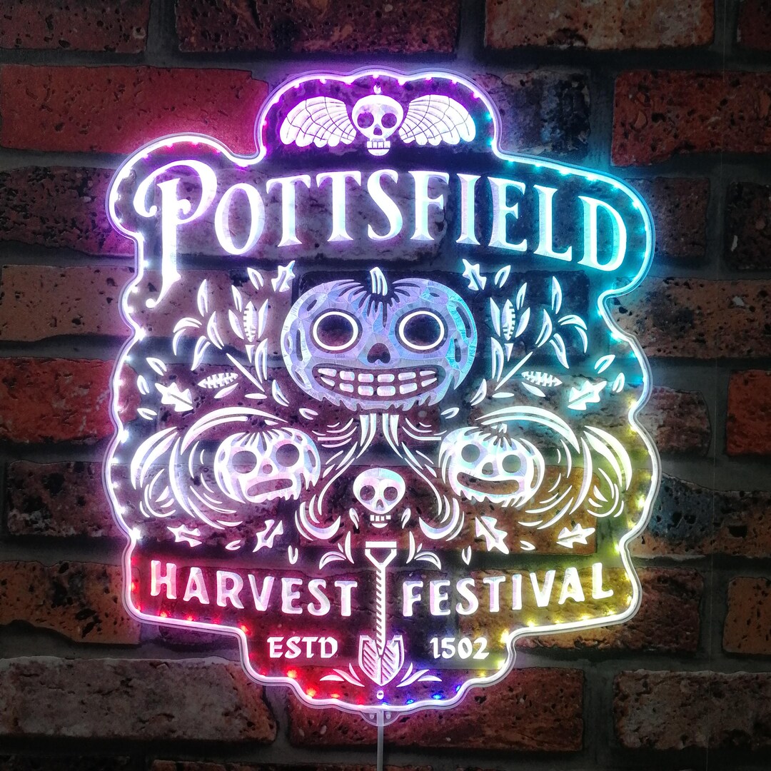 Pottsfield Harvest Festival Chroma Shape Light Sign, Garden Wall Decor ...