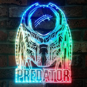 Predator Game Room Light Sign, Custom Home Theater Sci-fi Film Wall Art ...