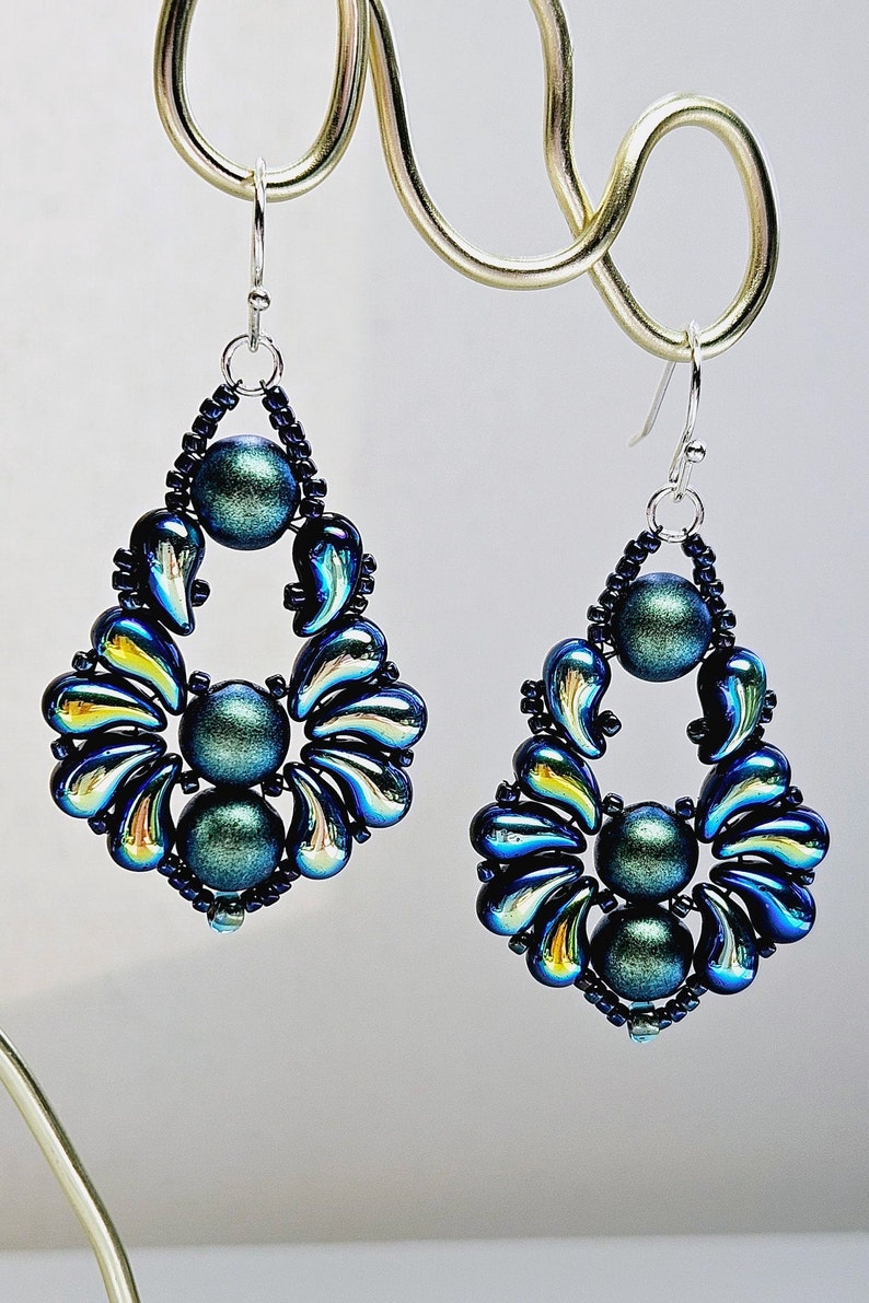 Iridescent Blue-green Zoliduo Drop Earrings - Etsy