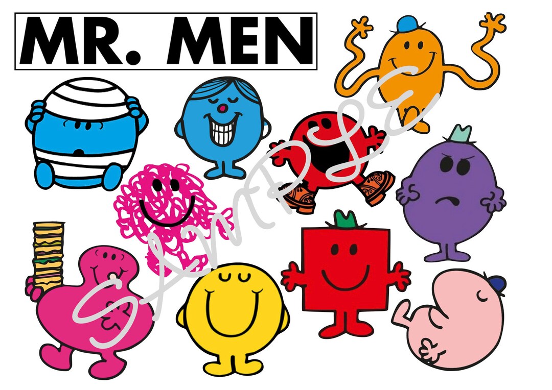 Mr. Men Themed Edible Icing Sheet A4 Cake Toppers - Etsy