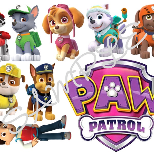 Pink Paw Patrol Logo - Etsy UK