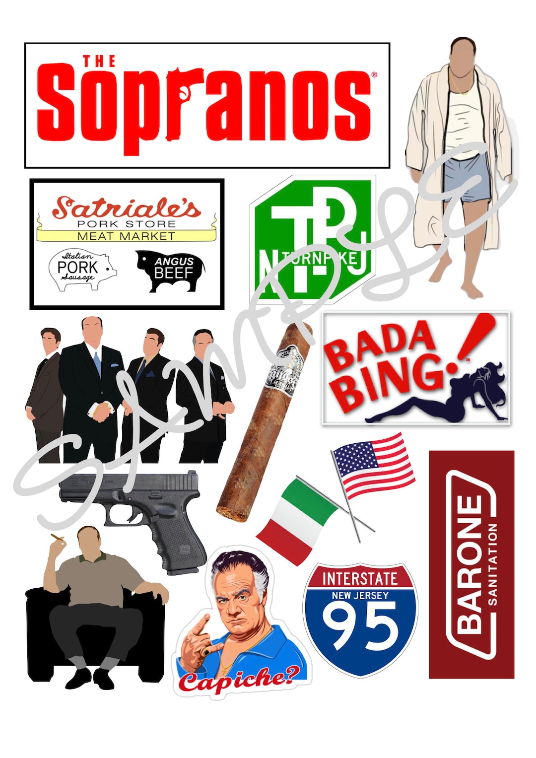The Sopranos Themed Edible Icing Sheet A4 Cake Toppers - Etsy UK