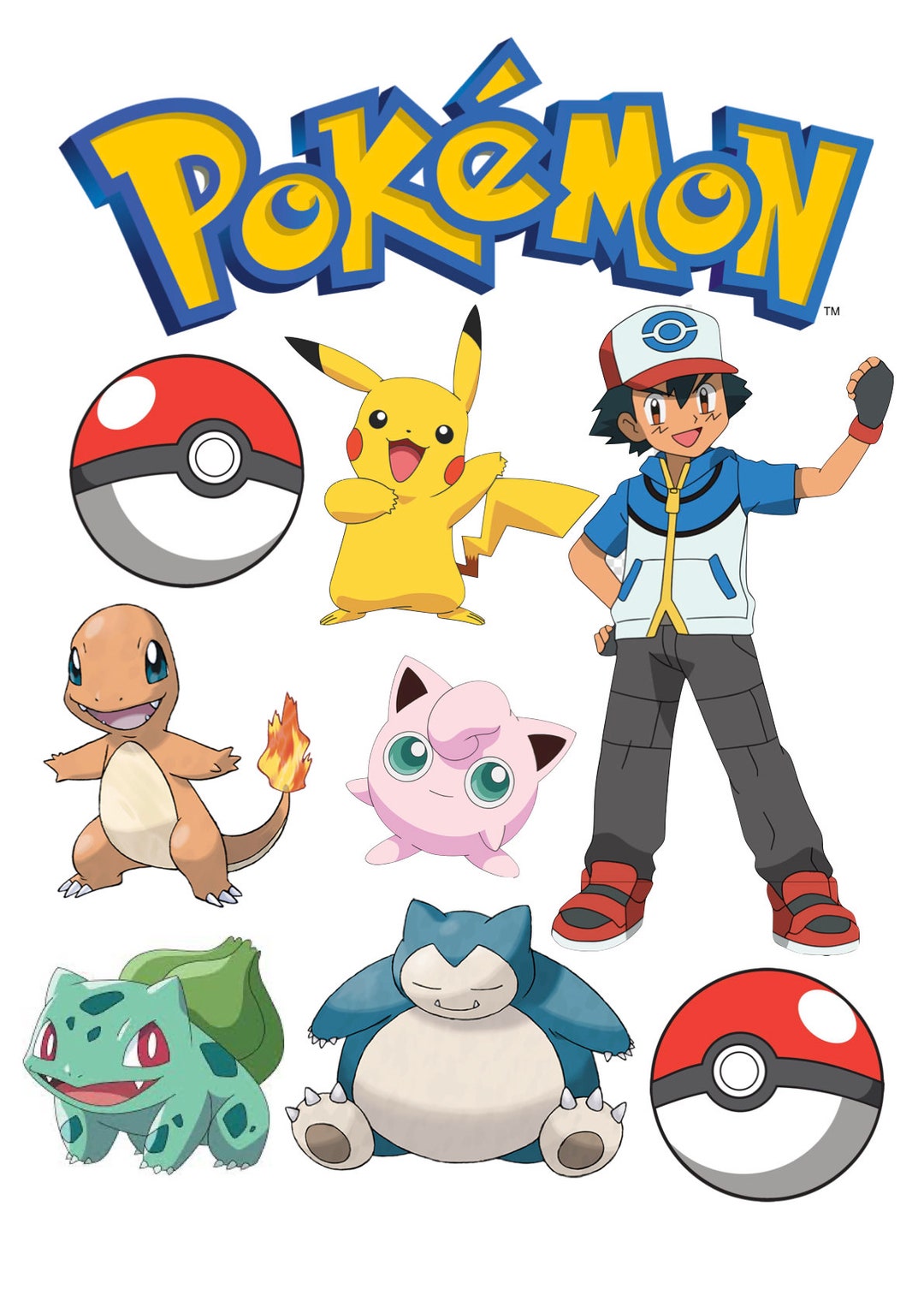 Pokémon Themed Edible Icing Sheet A4 Cake Topper Pikachu/charmander ...