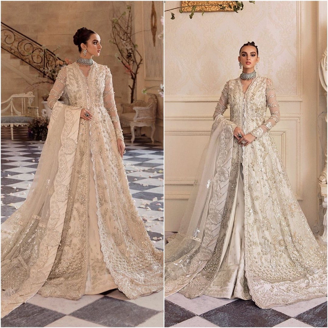 Pakistani Wedding Dresses Latest Embroidery Bridal Maxi Gown Barat ...