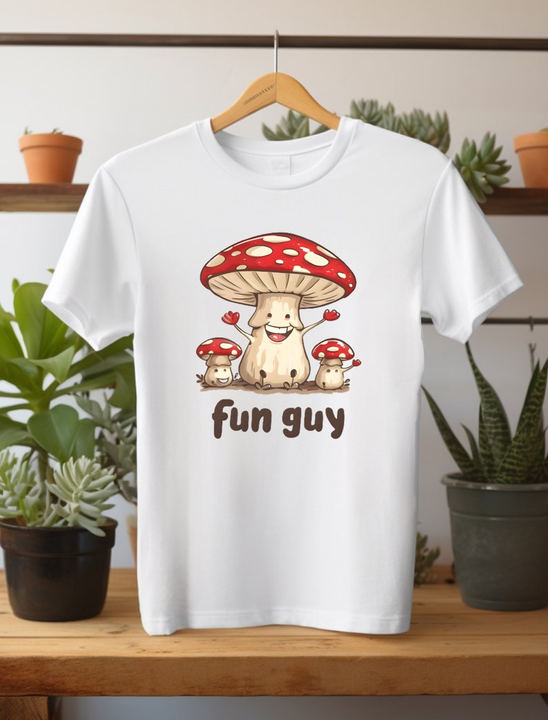 Fun Guy Funny T Shirt Screenprinted Mushroom Humor Tee Gifts for Guys ...