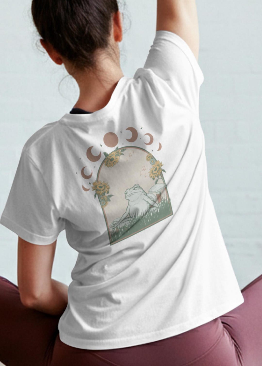 Zen Frog Moon Phases T-shirt, Meditation Gift - Etsy