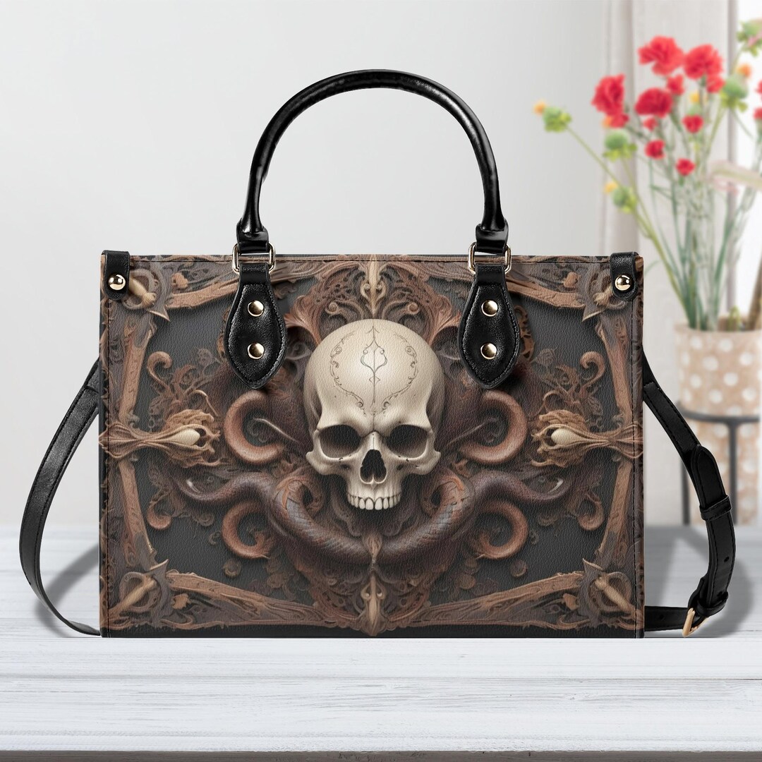 Serpent Skull Bag Vegan Leather Cute Handbags Shoulder Bag, Small to ...