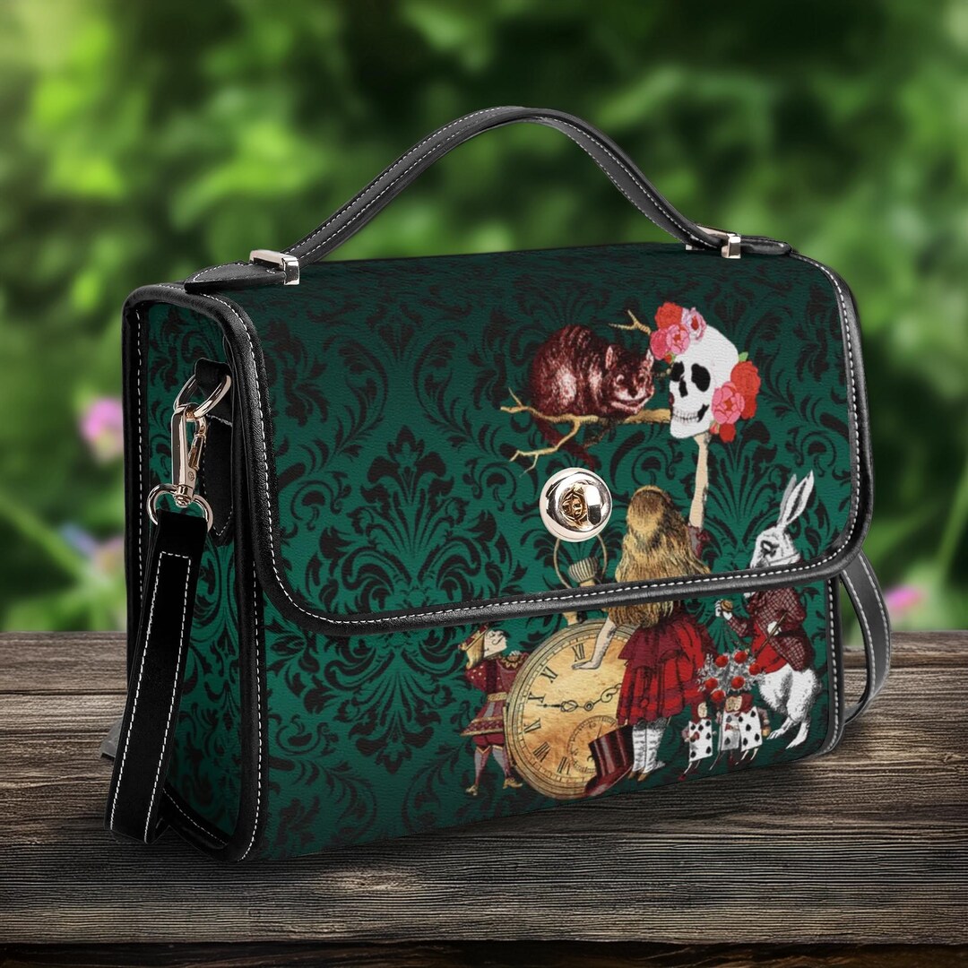 Green Alice Fan Art Bag Satchel Bag Cute Women Cross Body Purse Vegan ...