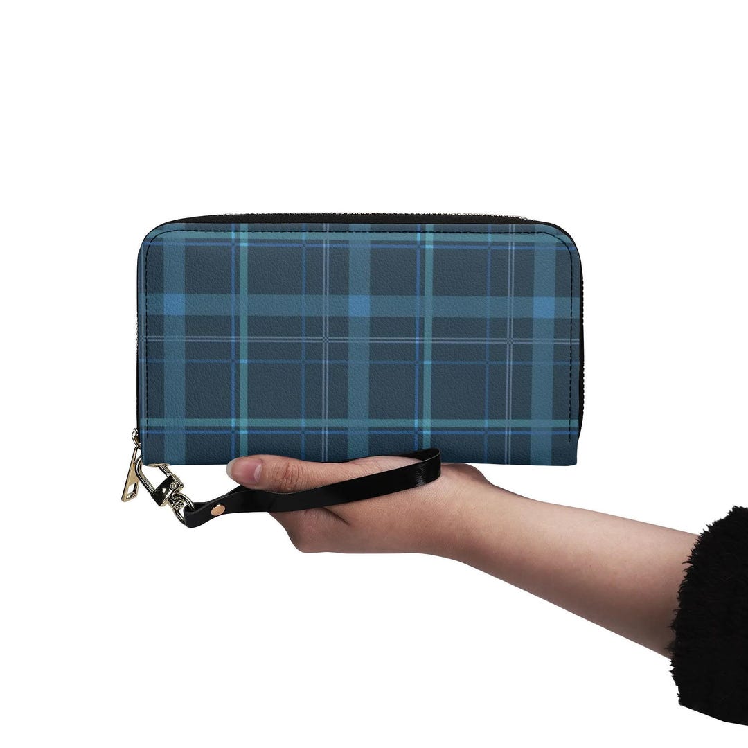 Plaid Wallet Vegan Leather Cute Wallet Vegan Leather Wallet Zip Around ...