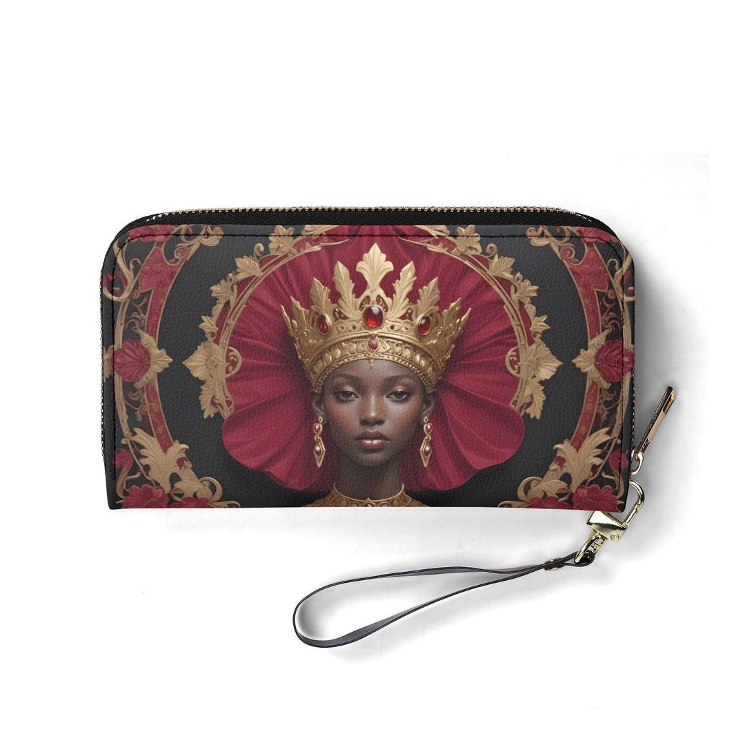 Nubian Queen Wallet Vegan Leather Cute Wallet Faux Leather Wallet Zip ...