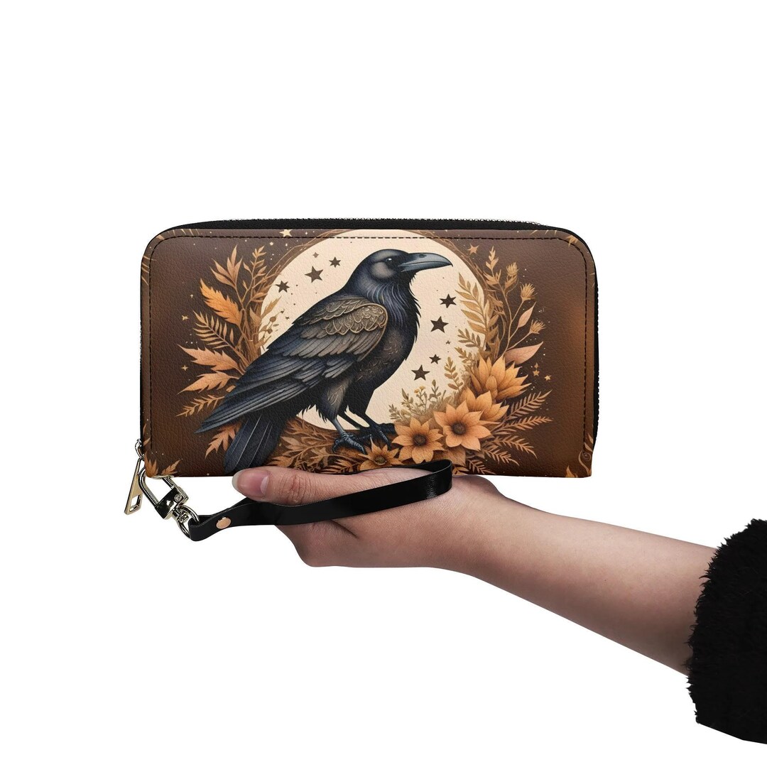 Crow Wallet Raven Wallet Vegan Leather Cute Wallet Vegan Leather Wallet ...