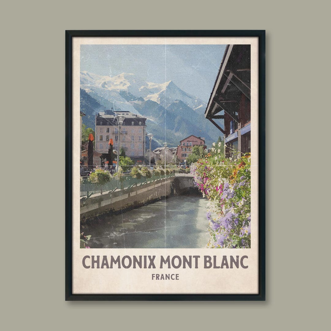 Chamonix-mont Blanc Vintage Travel Poster | Framed Alps Print - Etsy UK
