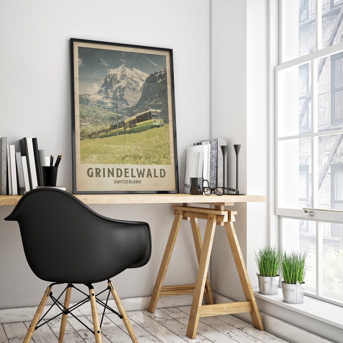 Grindelwald Travel Poster | Grindelwald Wall Art | Retro Travel Print ...