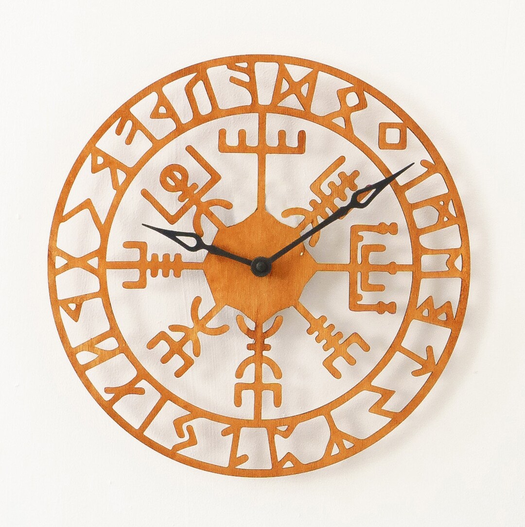 Celtic Clock, Vegvisir Wall Clock, Viking Wall Clock, Viking Symbol ...