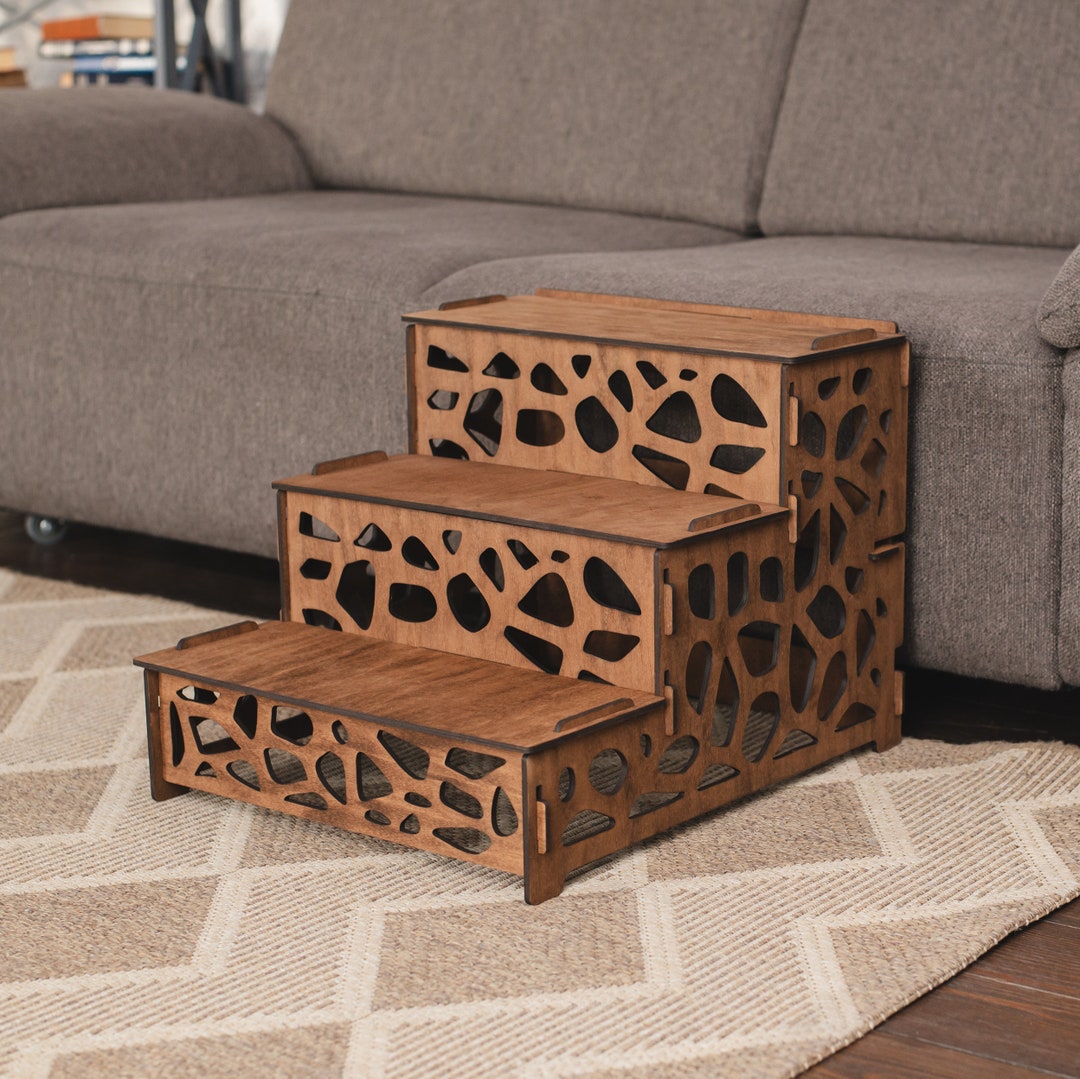 Wood Dog Stairs, Dog Stairs for Tall Bed, Dog Stairs for High Bed, Dog ...